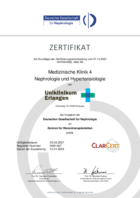 Erfolgreiche Re-Zertifizierung durch die DGfN - Radiologie | Uniklinikum Erlangen